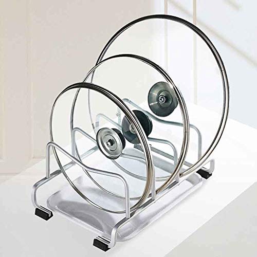 WUDILU Pan Organizer Rack Kitchen Organizer Pot Lid Holder Dishes Stand Holder for Cutting Board Cabinet Storage