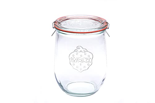 Weck 745 Tulip Jar - 1 Liter, Set of 6 Clear