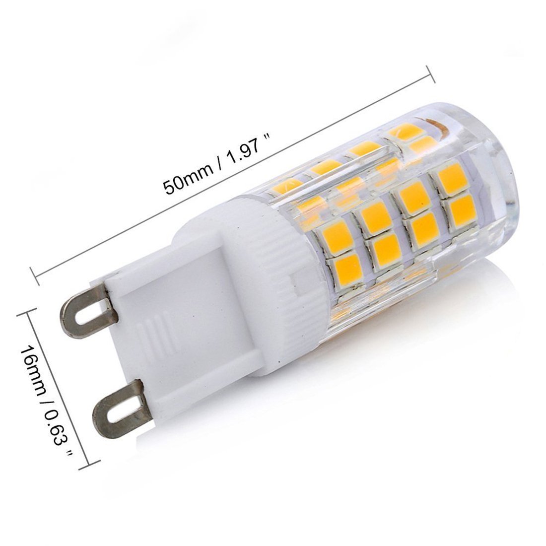 ziyidianzhi G9 LED Dimmable Light, 5 Watts Replacement for 40 Watts Halogen G9 Bulb, Warm White 3000K, 360 Degree LED G9 Corn Crystal Light for Livingroom Bedroom Lighting(Pack of 5)