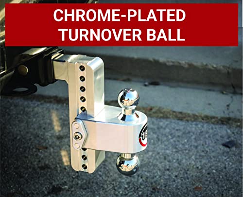Weigh Safe Adjustable Trailer Hitch Ball Mount - 8" Adjustable Drop Hitch for 2.5" Receiver - Premium Heavy Duty Aluminum Trailer Tow Hitch w/Chrome Plated Tow Balls (2" & 2 5/16") - 18,500 GTW