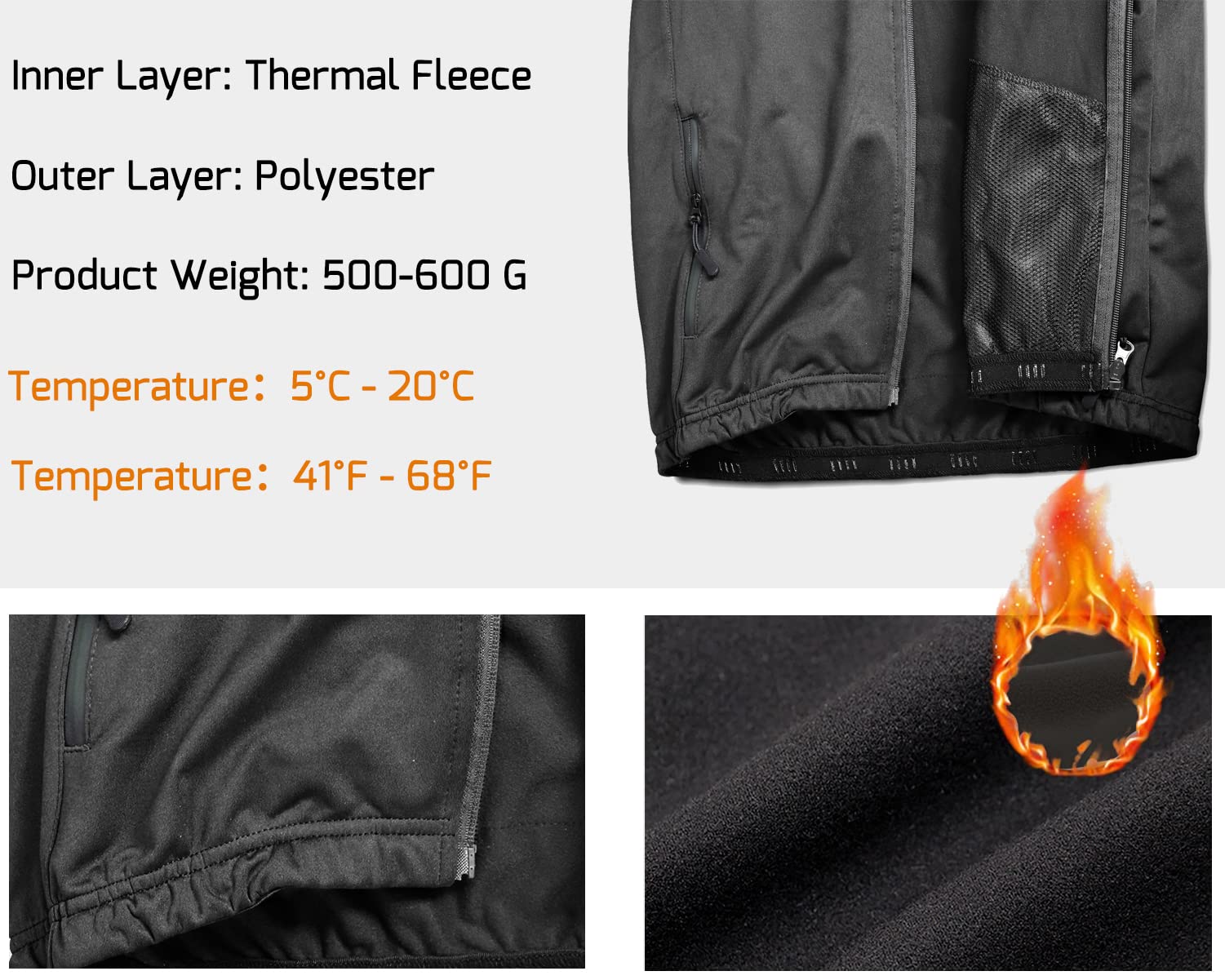 Wulibike Cycling Jackets for Men, Reflective Running Jacket Men Winter Cycling Clothing
