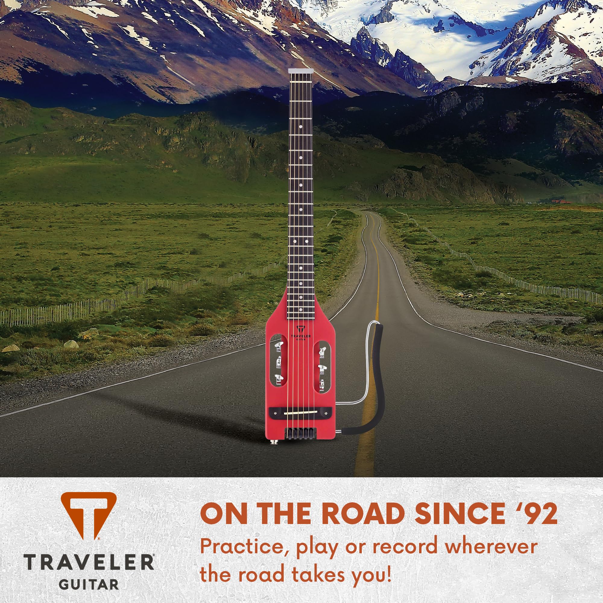 Traveler Guitar Ultra-Light Vintage Red Acoustic Electric Guitar