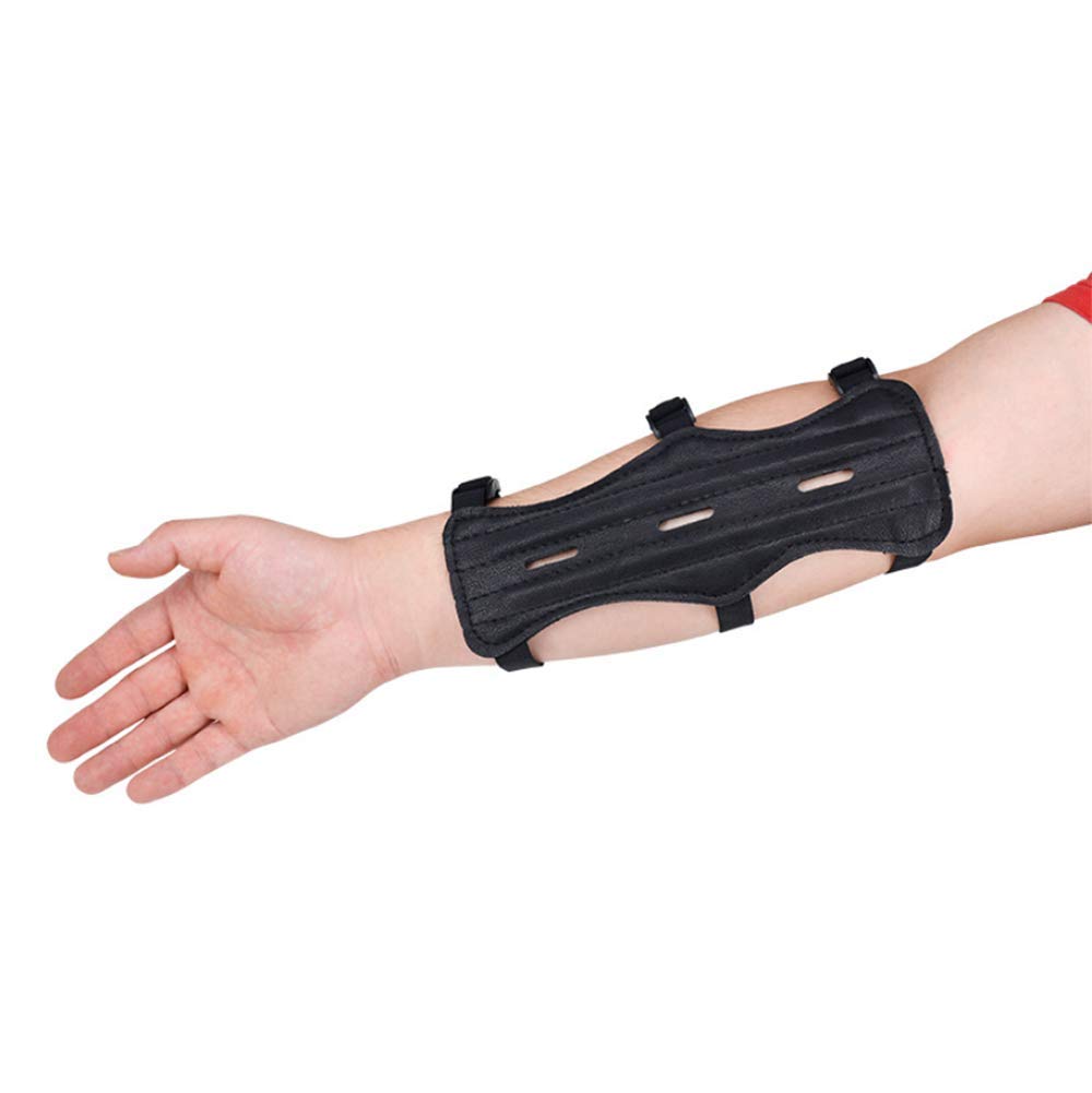 Yarrkc 2 Pack Archery Arm Guard Bow Arm Guard Archery Wrist Guard Leather Forearm Protectors Adjustable Shooting Hunting Practice Armguard for Youth Adults