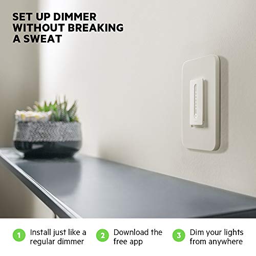 WeMo (F7C059) Dimmer Wifi Light Switch, Works with Alexa, the Google Assistant and Apple Homekit