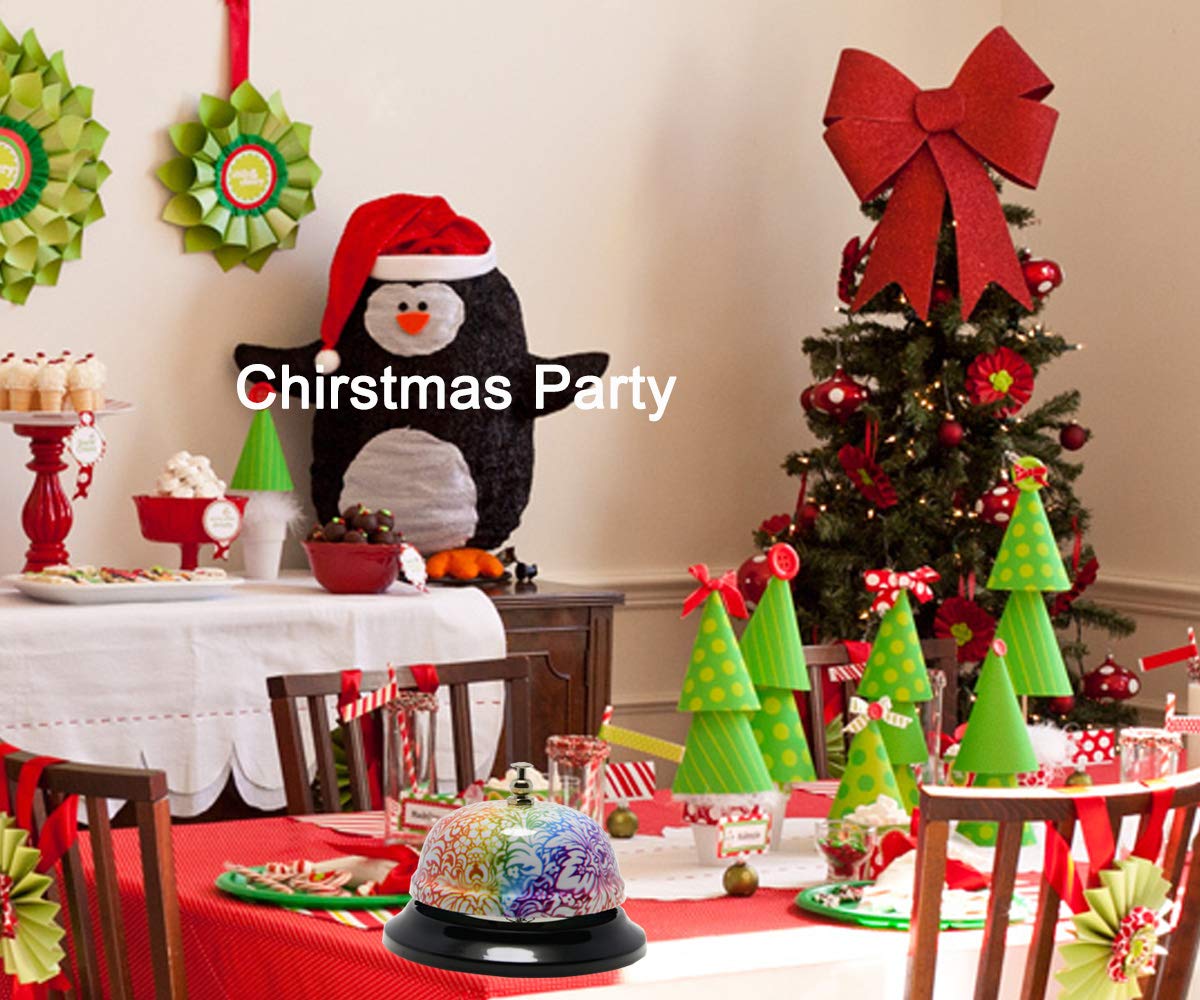 WEKOIL Call Bell Floral Desk Service Bell Customer Ding Bell for Restaurant Hotel Room Kitchen Party Office Elderly Teachers Student Large Flower Bell,3.35 inch