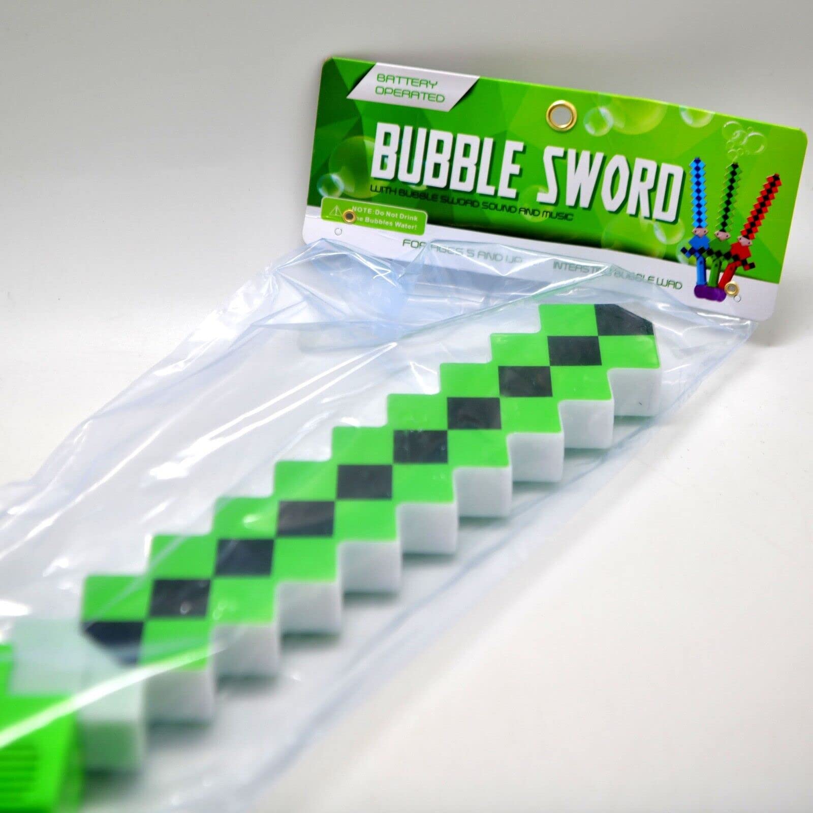 Winston Trading 2 Pack - Light Up Pixel Bubble Swords Bazooka Bubbles Gun Machine Wand Kids Toy (Random Colors)