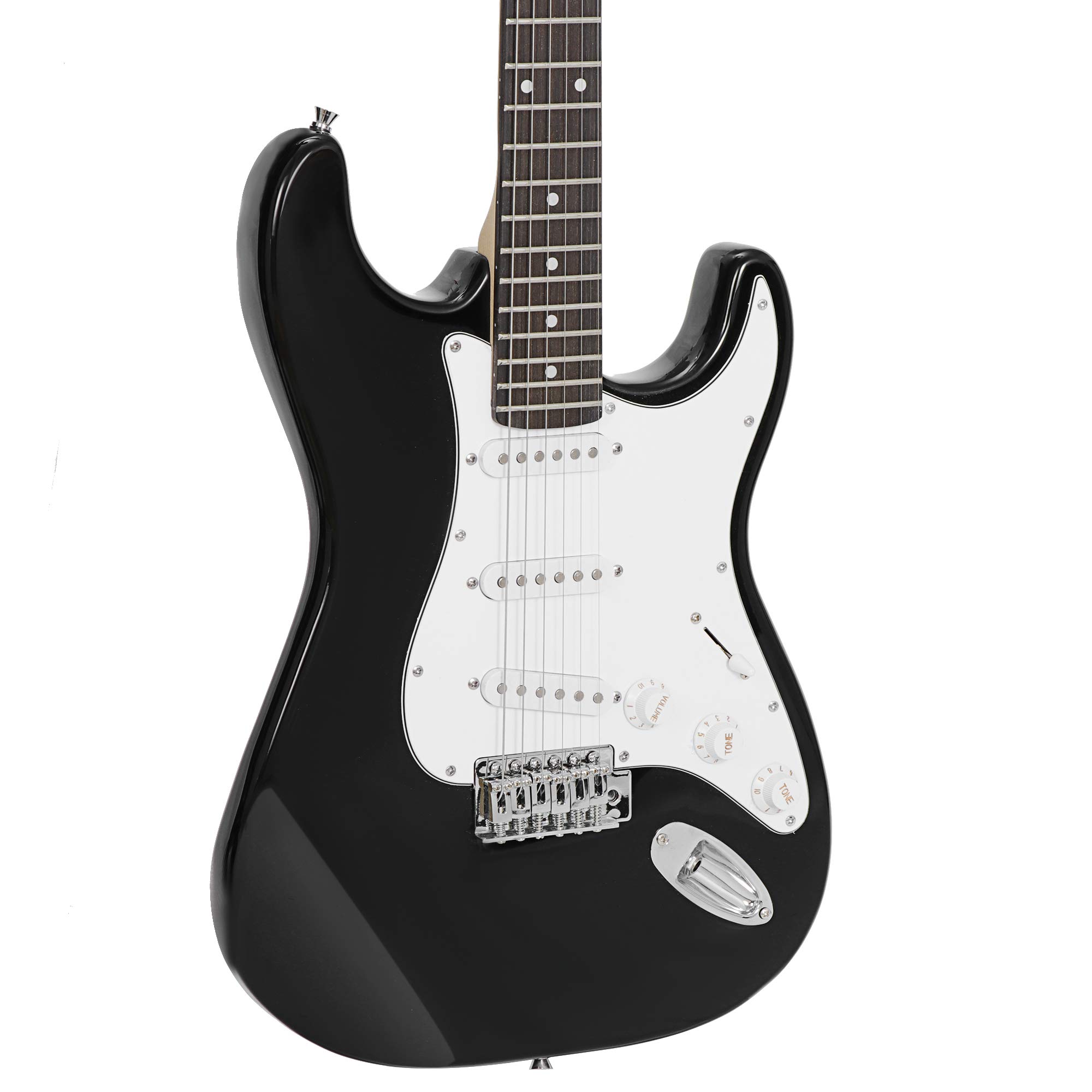 ZENY 39in Full Size Electric Guitar with 10W Amp, Case and Accessories Pack Beginner Starter Package, Black