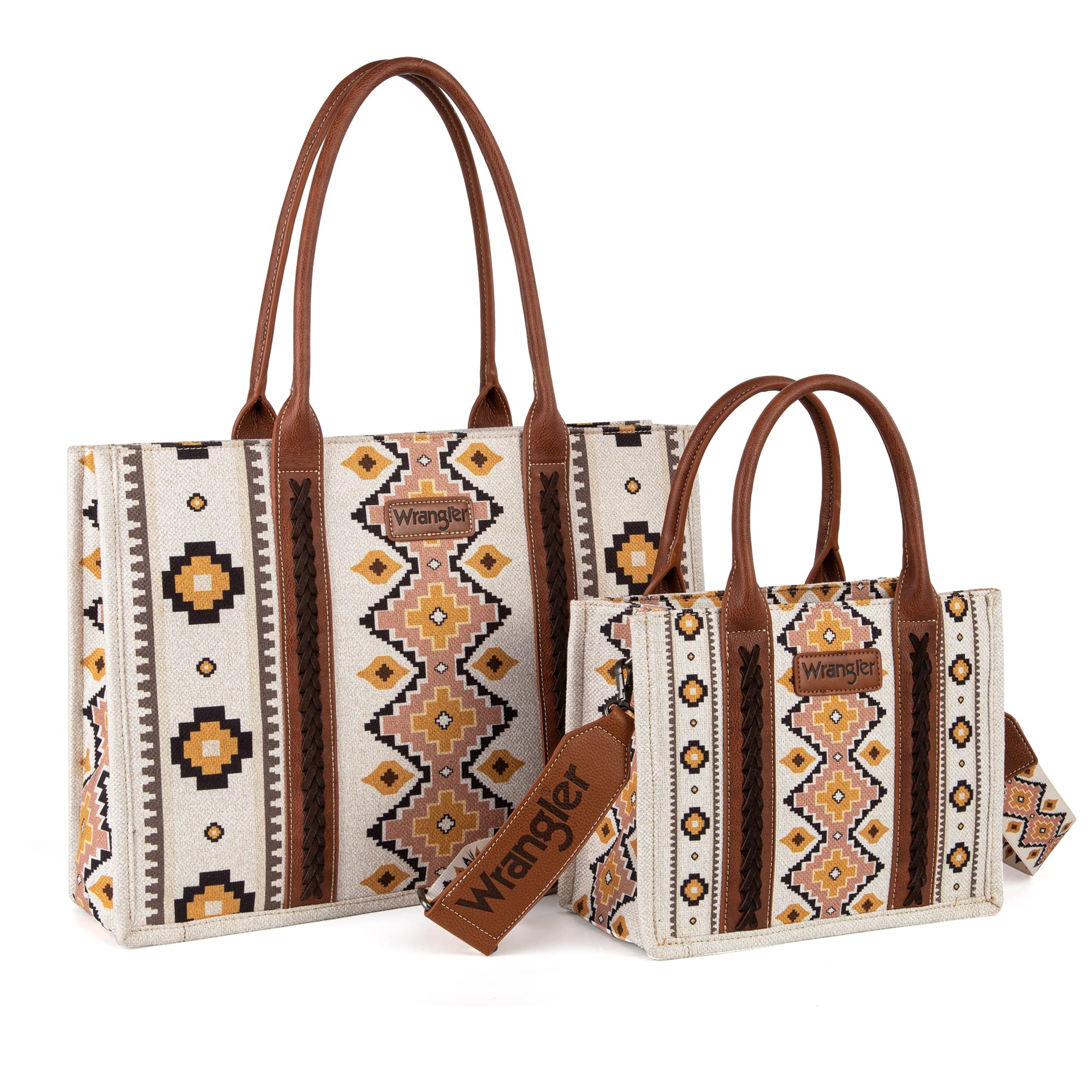 Wrangler Tote Bag for Women Purses Aztec Handbags Western Purses Boho Shoulder Bag ZSY-FBA2-WG2202-8120SBR