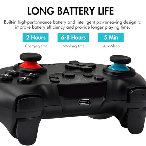 Zakgbxbig Controller for Switch, Wireless Pro Controller for Switch Lite, Controller for Switch Remote Gamepad Joystick, Turbo and Dual Vibrationā¦