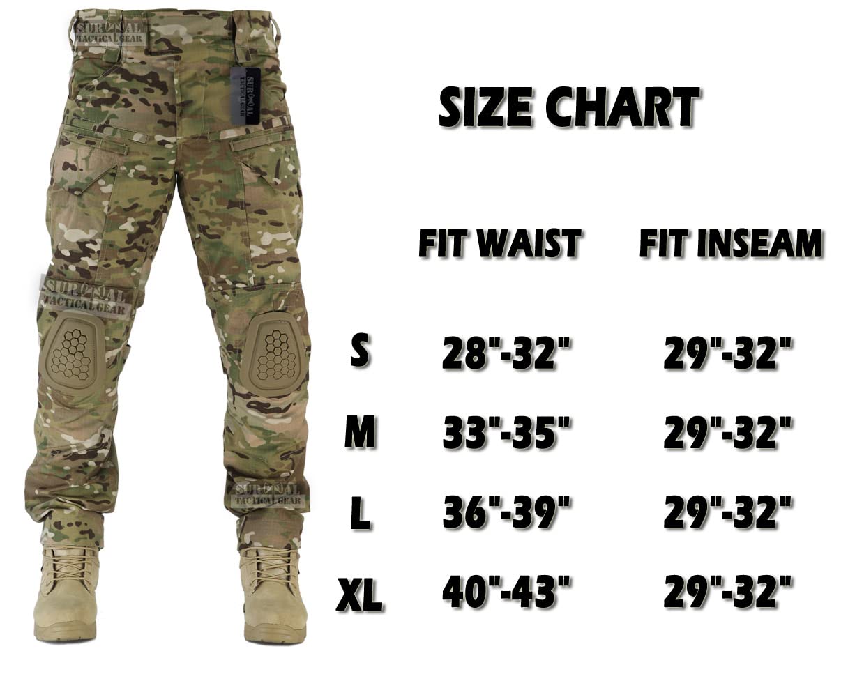 ZAPT Combat Pants Men's Airsoft Paintball Tactical Pants with Knee Pads Hunting Camouflage Military Trousers (Ranger Green, XL)