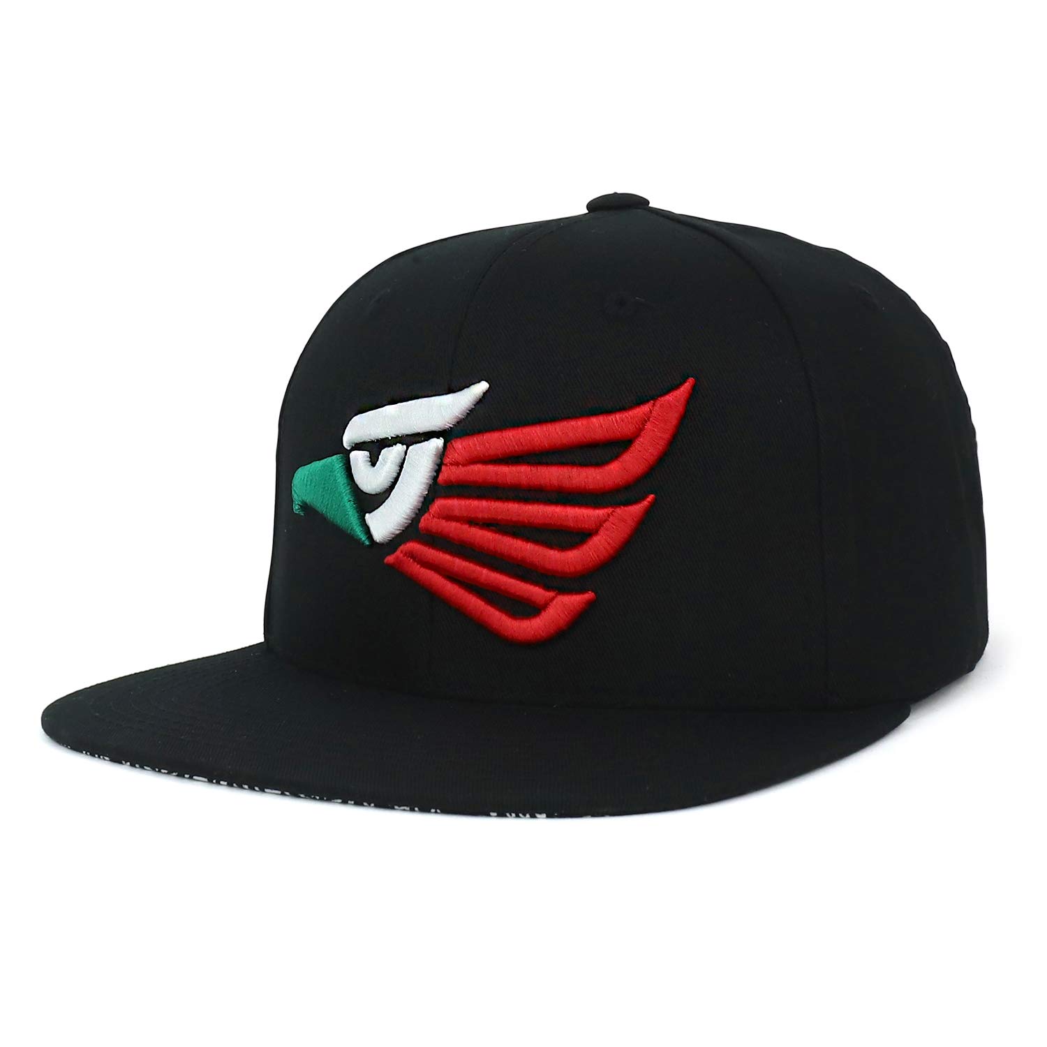 Trendy Apparel Shop Hecho En Mexico Eagle 3D Embroidered Snapback Cap - BLACK BLACK