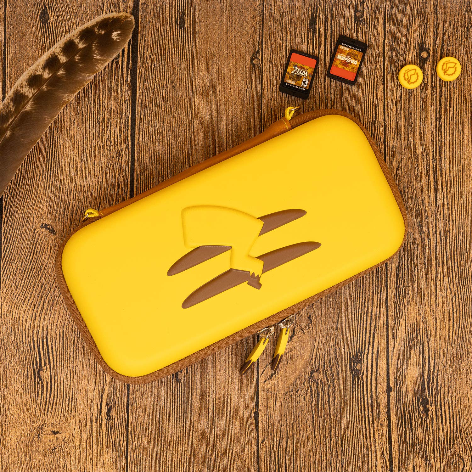 YOCORE Switch Travel Carrying Case Compatible with Nintendo Switch Lite Games Hard Shell Portable Storage Bag for Switch Lite & Game Accessories-Yellow