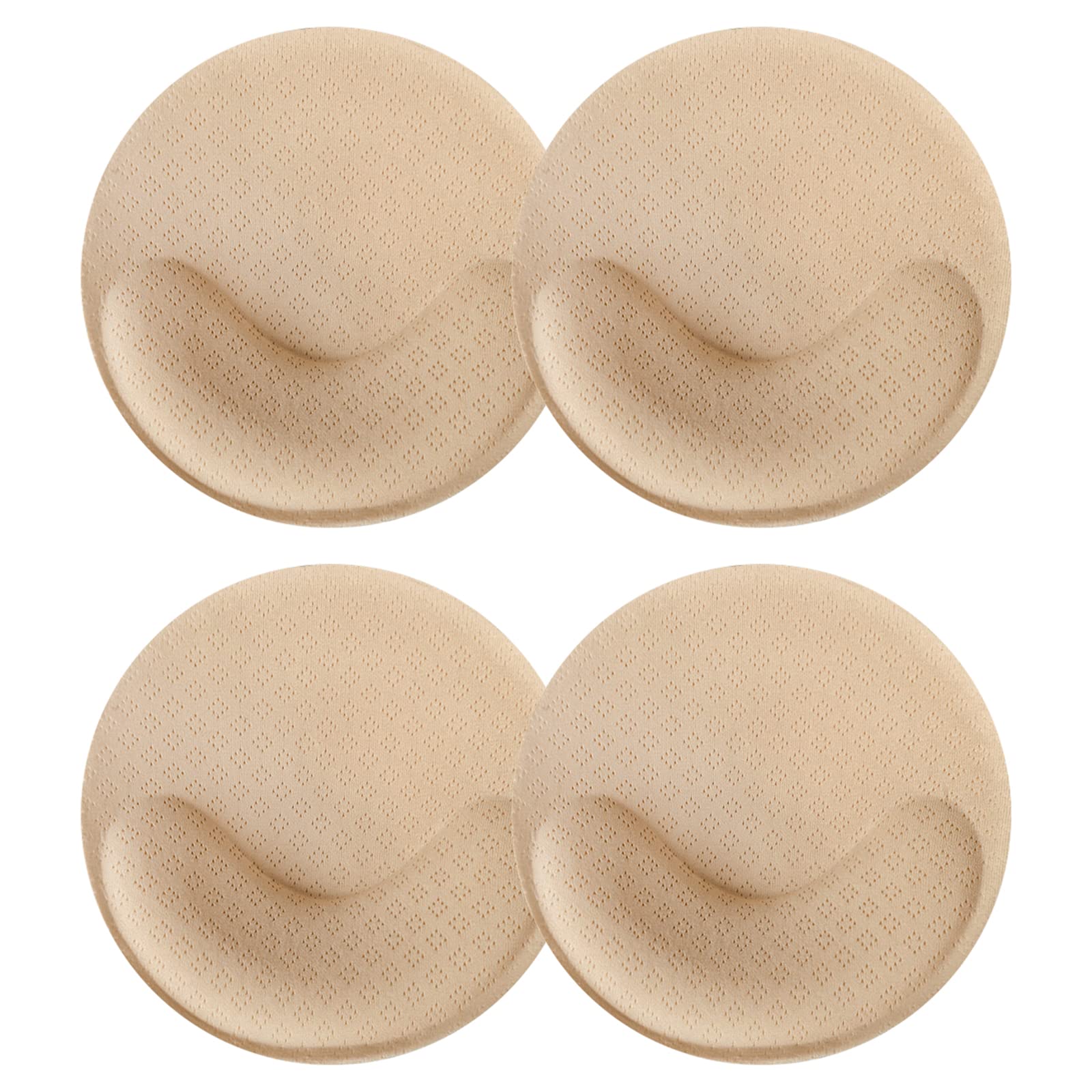 WLLHYF Round Bra Inserts Pads 2 Pairs Washable Sponge Bras Inserts Removable Bra Cups Inserts Bra Replacement Pad for Bikini Top Swimsuit Sports Bra (Skin Tone-Thicker Below)