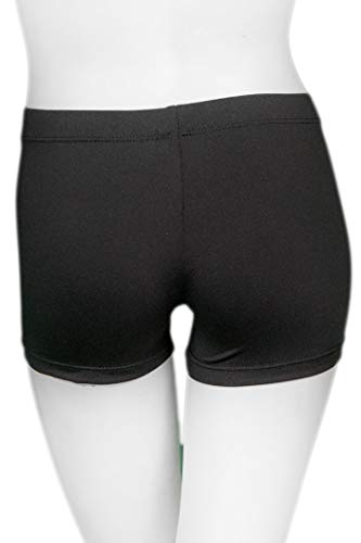 ZIZI Kid Little Big Girl Dance Tumbling Athletic Easter Gymnastics Black Short,140CM( 9-10Years)