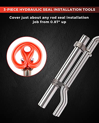VEHIFOMO Hydraulic Cylinder Seal Installation Tools Kit, Hydraulic Cylinder Piston Repair Gland Seal Tools, U Cup Rod Seal Twisters Universal Seal Twistor Install Tool Set (3 PCS)