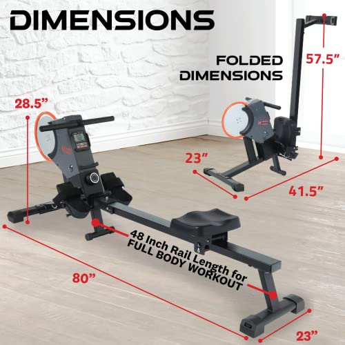 Women's Health Men's Health Magnetic Rowing Machine with 14 Adjustable Resistance Levels, Smart Power Sensor