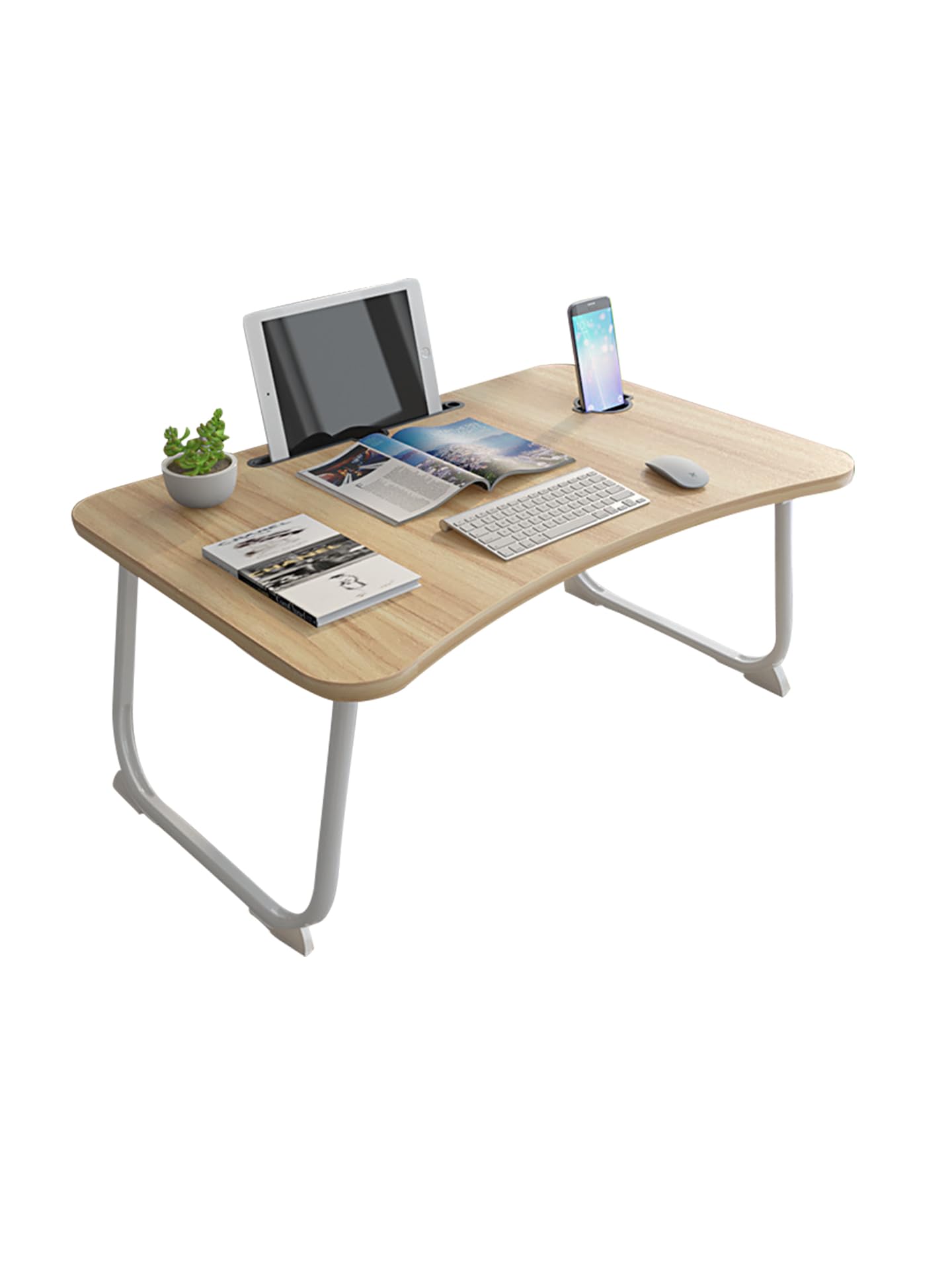 veimisecrts Laptop Lap Desk, Folding Table with Built-in Storage and Cup Holder,Lap Tray for Working, Studying and Leisure, Fits up to 23.6 inch Laptops