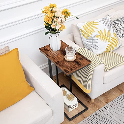 UTOQIA Coffee Table for Living Room Sofa End Table Coffee Table for Small Space Living Room Bedroom Tall Wood Accent Furniture with Metal Frame End Table Side Table