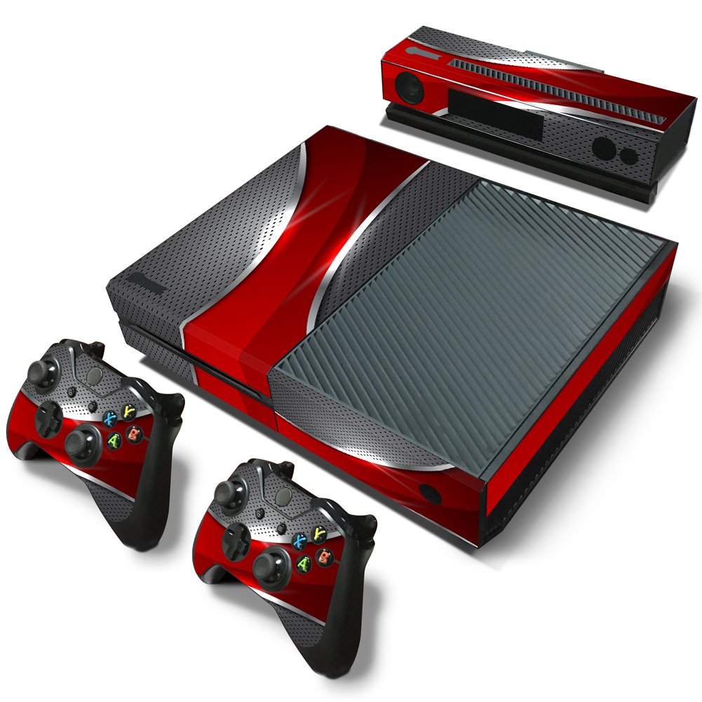 ZOOMHITSKINS X1 Skins for Console and Controller, Metal Grey Silver Red Purple Graphic Art Fuchsia Electric, Durable, Bubble-Free, Goo-Free, 2 Controller Skins 1 Console Skin, USA Made