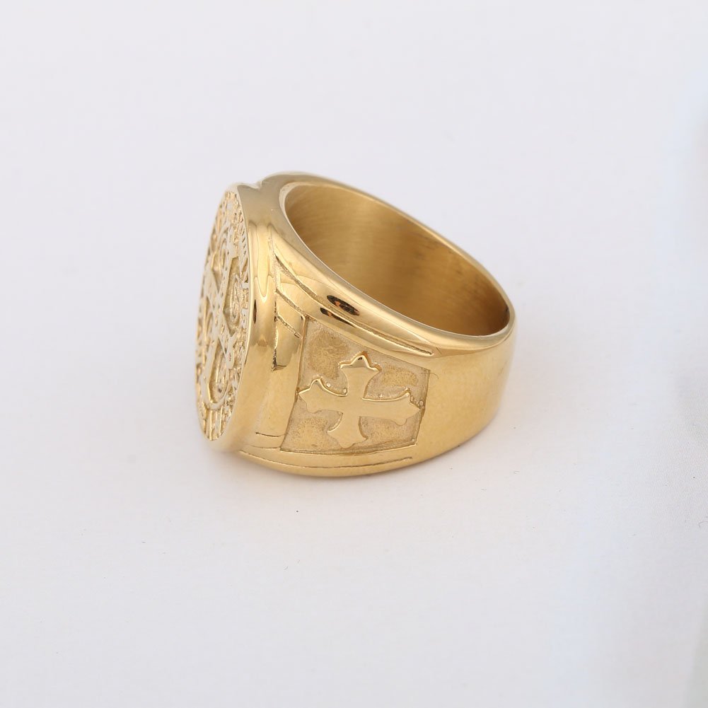 Zovivi Womens Girls Kids St Benedict Stainless Steel Ring Demon Protection Ghost Hunter CSBP