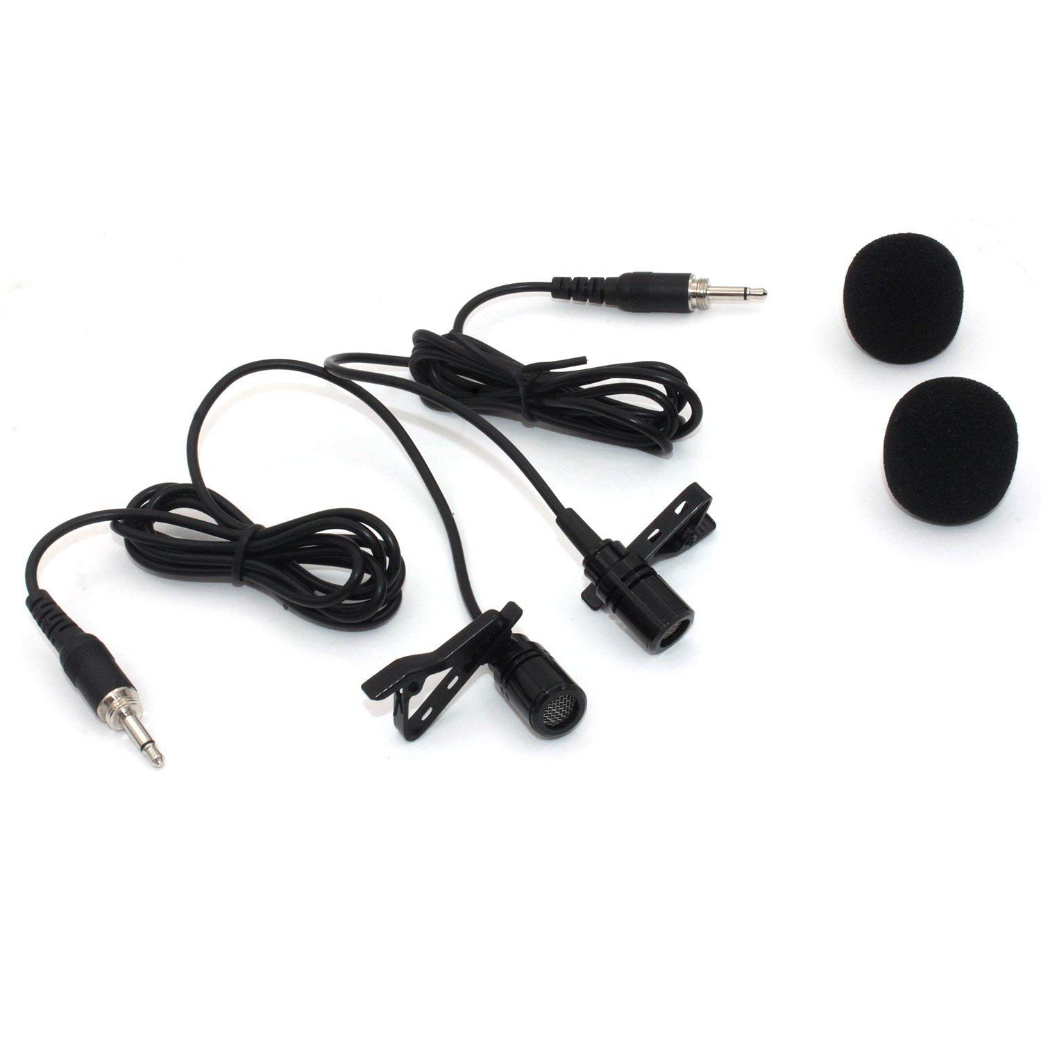 ZRAMO Metal 3.5mm Mono Screw Hands-free Lavalier Microphone w/Outside Screw Connector for Sennheiser Wireless Transmitter- Noise Cancelling Condenser Mic, Clear Voice (2X Lapel Microphone)