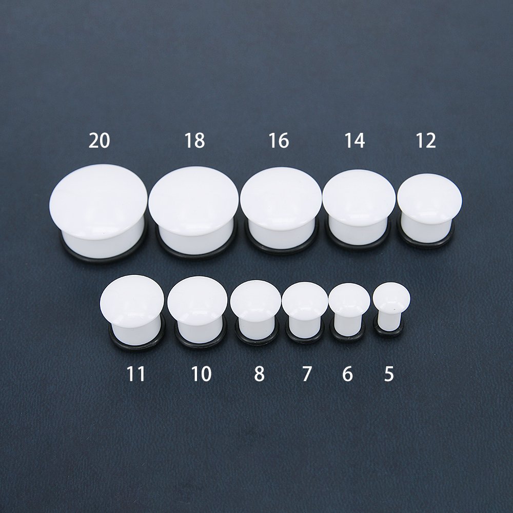 ZS Set of 3 Pairs Single Flare Acrylic Ear Plugs Tunnel Expander Piercing Ear Gauges with O-Ring (Gauge=3/4"(20mm))
