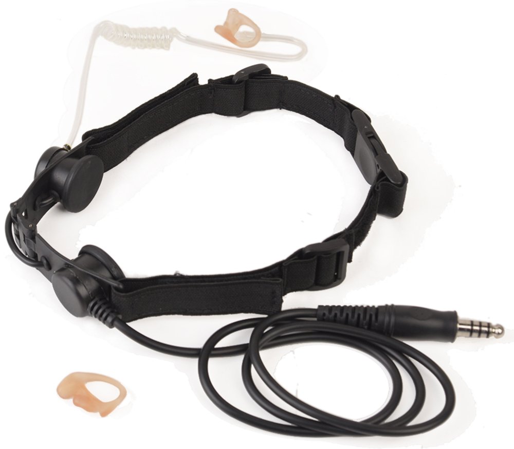 ZTAC】ThroatMic TacticalHeadset AirsoftHeadset Z033 BK