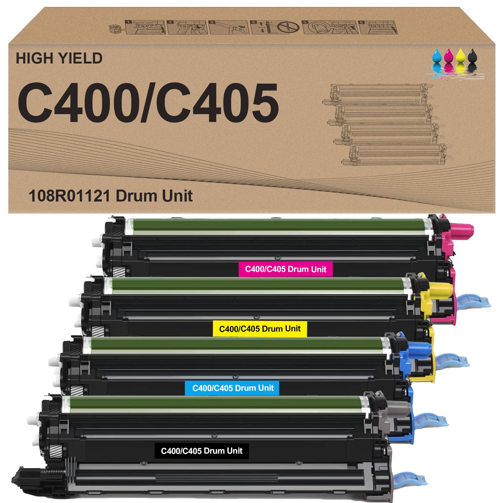 Versalink C400 C405 Drum Unit/Imaging Drum Replacement for Xerox 108R01121 Drum for Phaser 6600DN 6600N 6600 VersaLink C400DN C400N C405DN WorkCentre 6605DN 6605N 6655.( No toner cartridge )