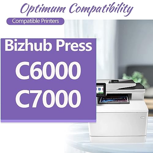 ZIRIA Compatible Toner Cartridges Replacement for Konica Minolta TN616(K+C+M+Y), Work with Bizhub Press C6000 C7000 Printer 4-Color