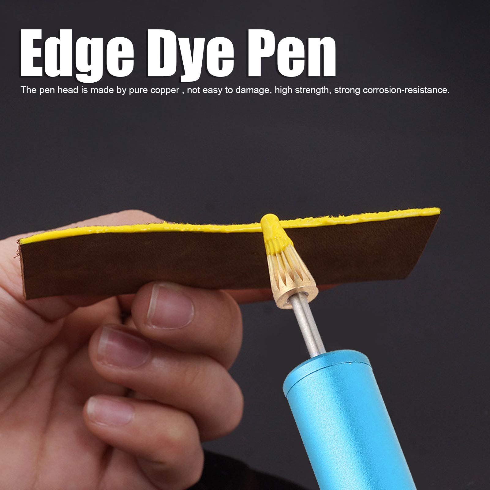 wosume Leather Tools, Edge Brush Pack, Leather Edge Paint Fiebings Leather Dye Paint Edger Tool for Leather(Blue)