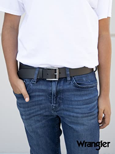 Wrangler Men’s Leather Mountain Casual Every Day Belt for Jeans, Khakis Black 38