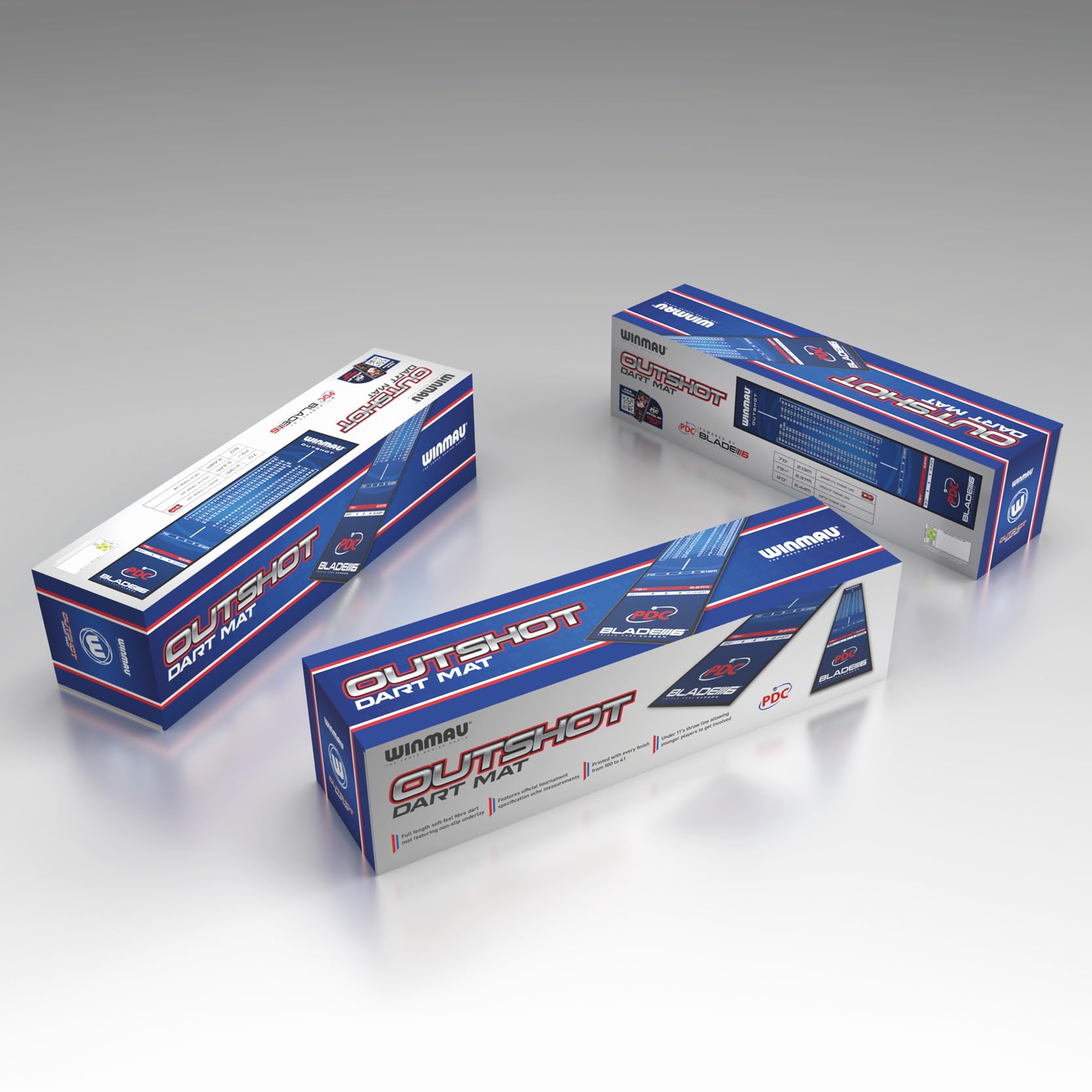 WINMAU Darts Mats - with oche Lines and Protection for Your Floor (Outshot)