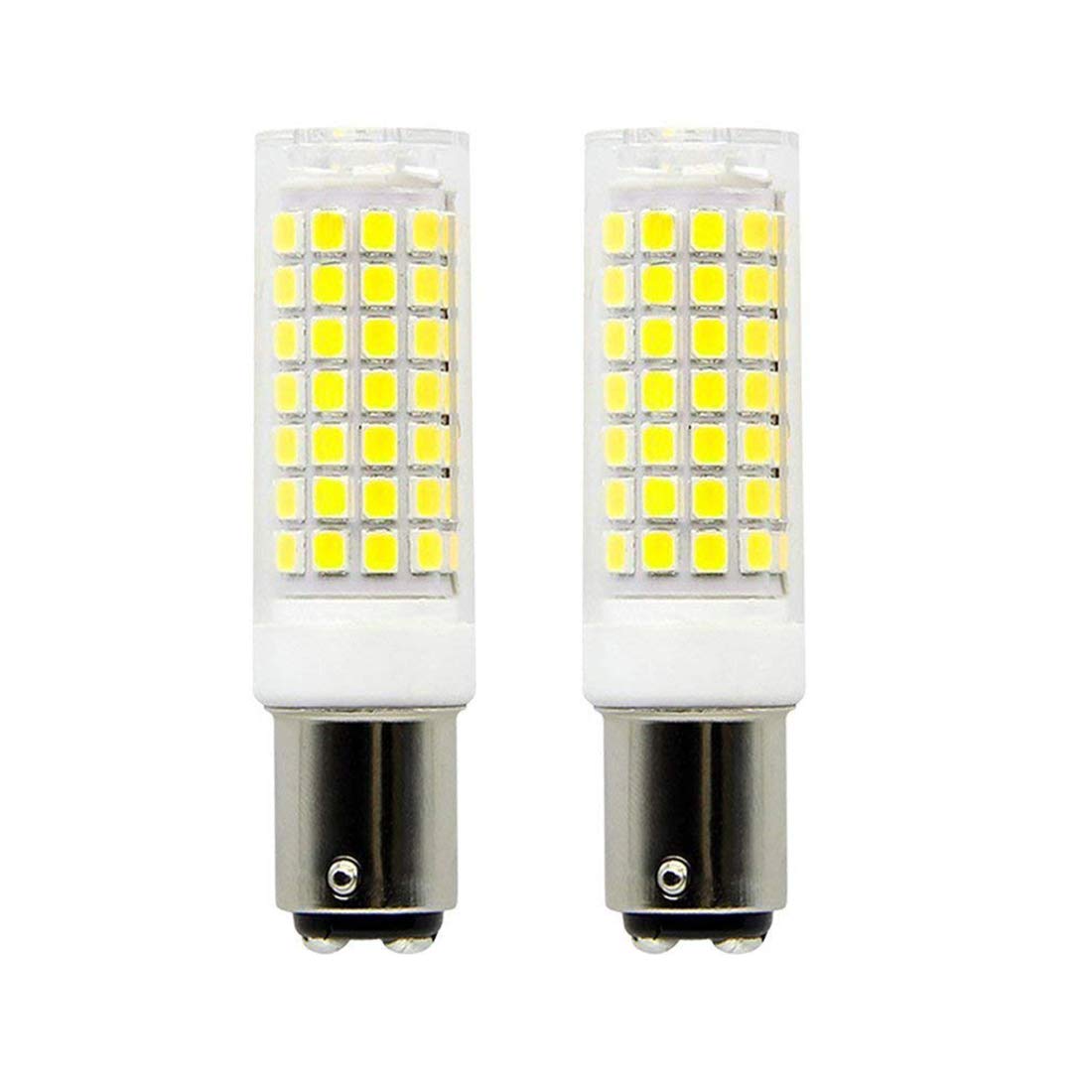 YYL Ba15d Led Light Bulb Dimmable 8W, 75W-100W Halogen Bulbs Replacement, Double Contact Bayonet Base 110V -130V Input, Daylight White 6000K (Pack of 2)