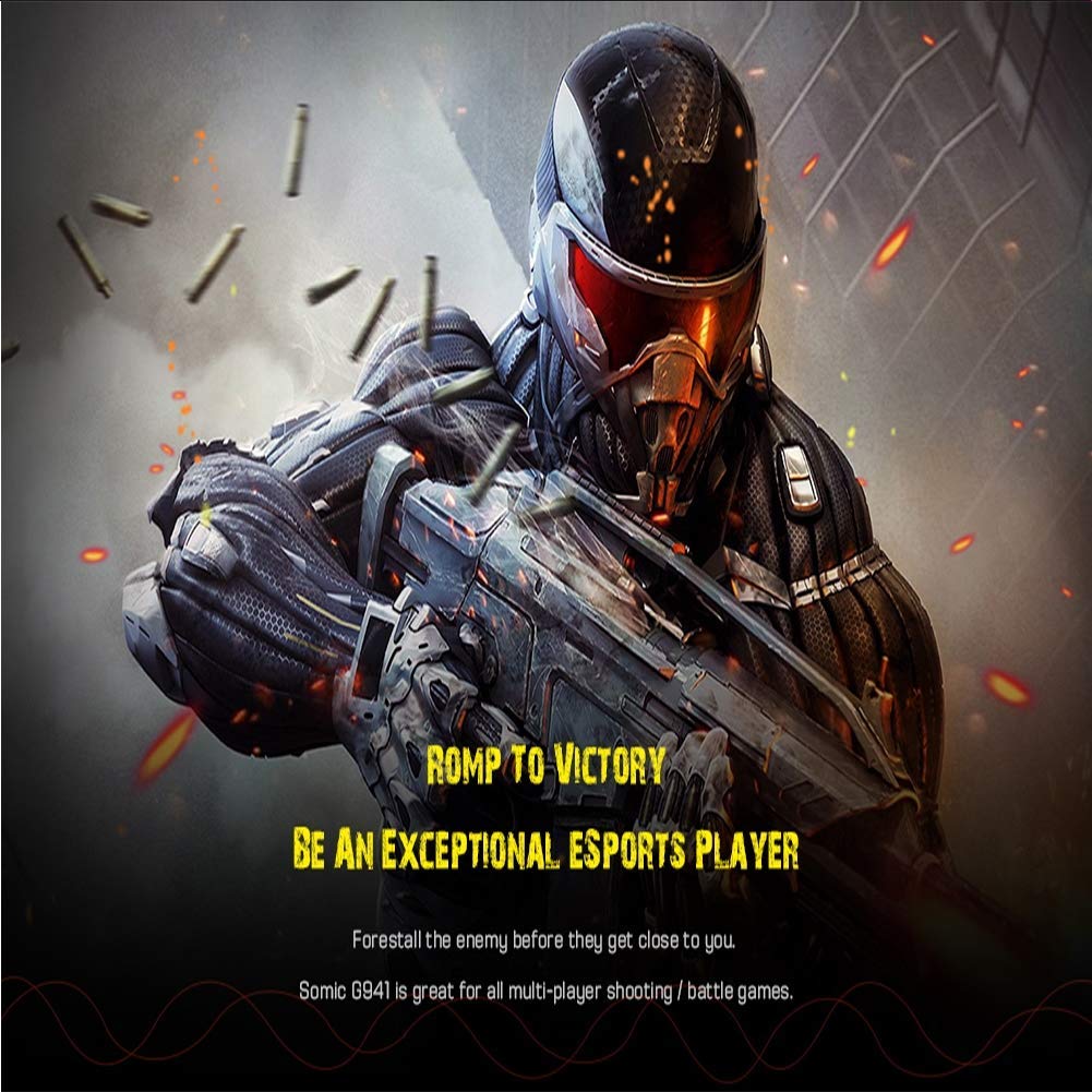 YYZLG G941 Noise Reduction Headphone Headset Computer 7.1 Effect Game to Eat Chicken Headset, Professional Game Gaming Headset