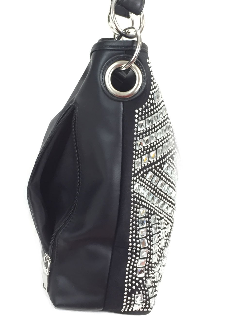 Zzfab Concealed Carry Gem Geometry Hobo Bag black