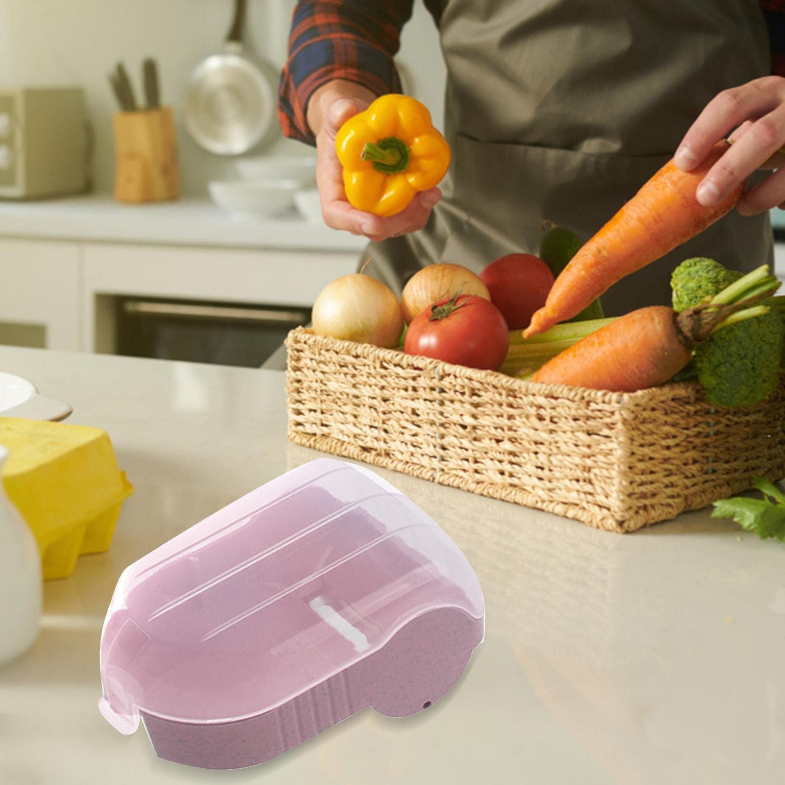 WYNOTT Vegetable Peeler | Food Peeler - Non-Slip Texture Ginger Peeler with Stainless Blade Peel Storage Box for Potato Carrot Cucumber