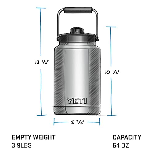 YETI Rambler Half Gallon Jug, Vacuum Insulated, Stainless Steel with MagCap, Camp Green
