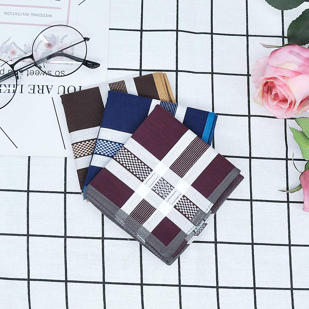 Zenssia Soft Men's Cotton Handkerchiefs with Assorted Color 6 Piece Gift Set