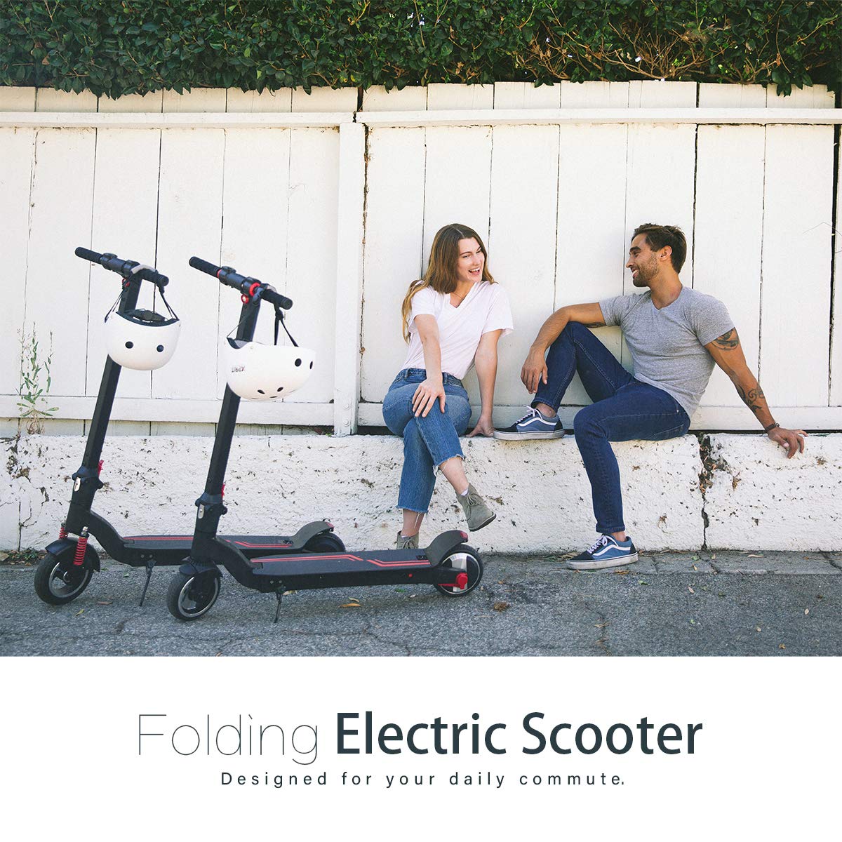 XPRIT 8" Electric Scooter with Shock Absorbers, Up to 13 Miles Range, Commuting Scooter (Black)