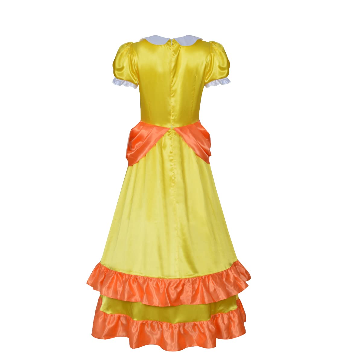 Women Princess Peach Costume Super Brothers Party Gown Ball Dress (Princess Daisy, Medium)
