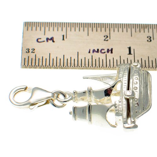 Welded Bliss Sterling 925 Silver Mayflower Sailing Ship, Opening Charm Anchor And Chain Inside. WBC1079