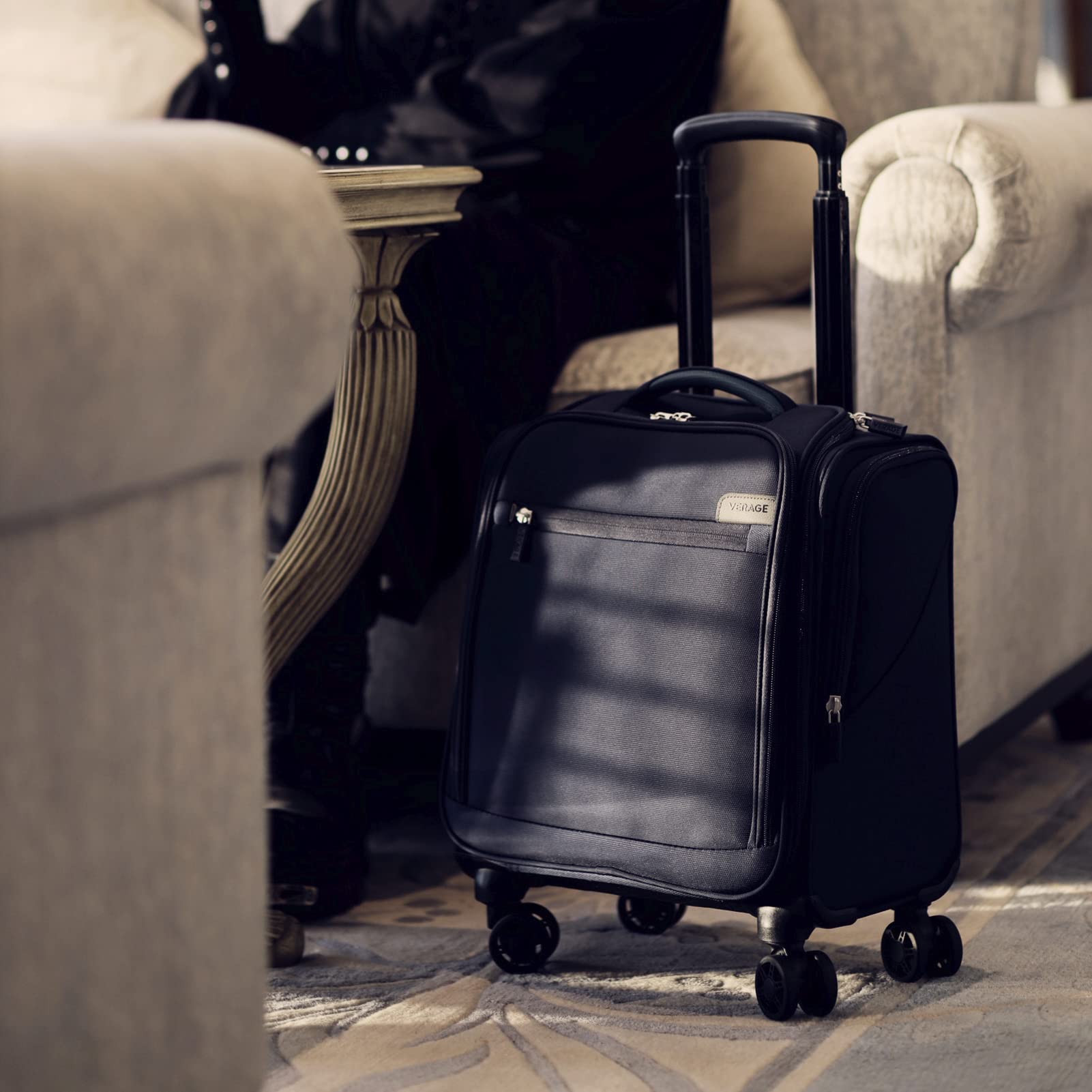 Verage Carry On Underseat Luggage with Wheels & USB Port, Wheeled Spinner Bag Carry-on Luggages for Airlines, Lightweight Suitcase Men Women, Pilots and Crew (14-Inch Plus)