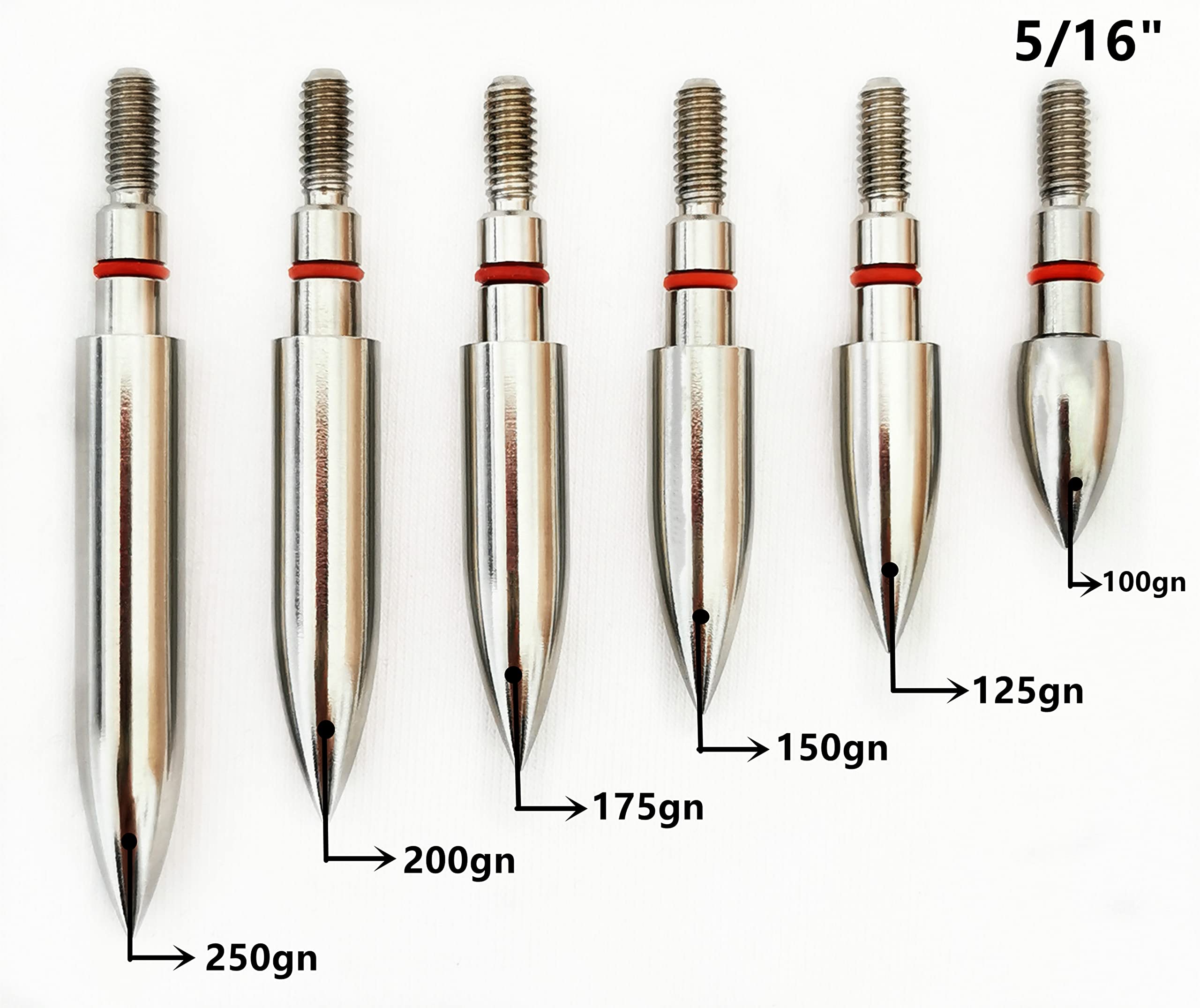 ZOEKO Archery Screw in Field Points,Stainless-Steel Materials,for 100 Grain with 5/16" Out Diameter(A Dozen)