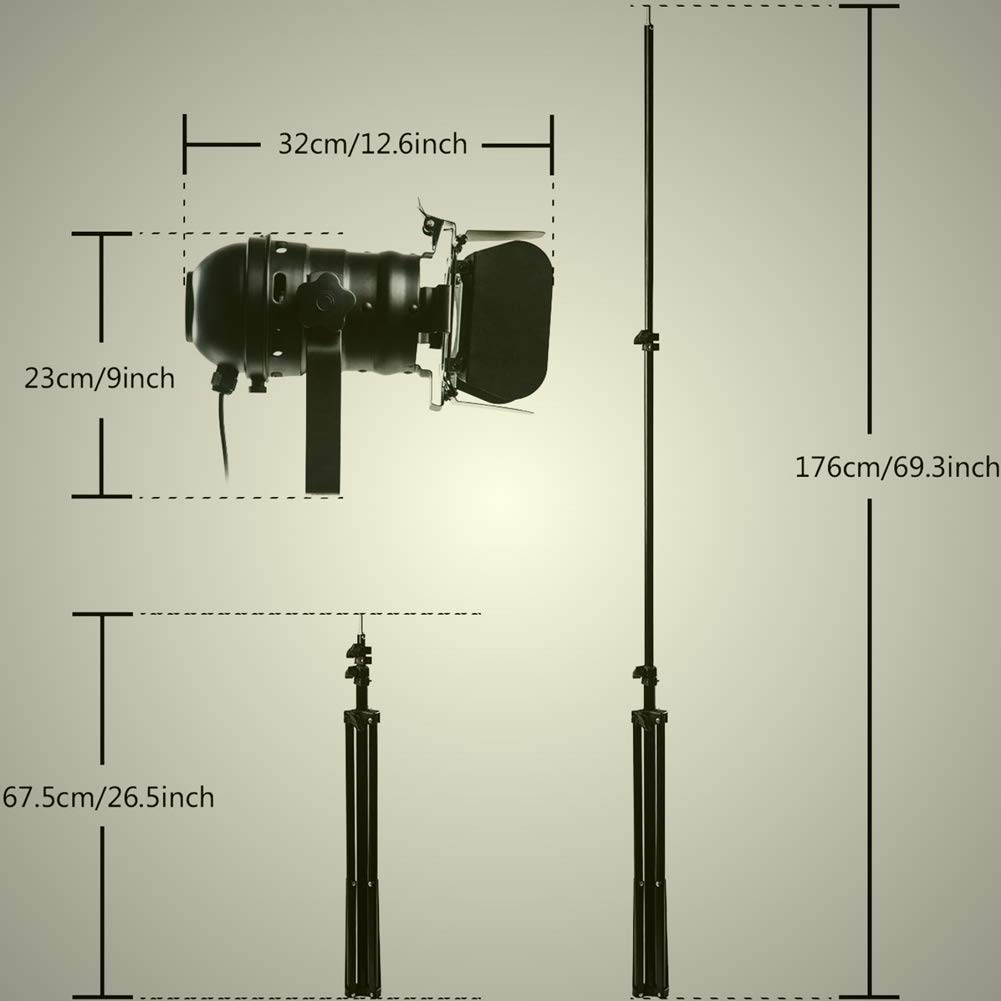 XIHOME Vintage Industrial Black Retro Tripod Adjustable Floor lamp Parking Light, 5 Meter Cable with Foot Switch Parking Light Tripod gooseneck for Living Room Bedroom Office bar Lighting (Pack of 2)