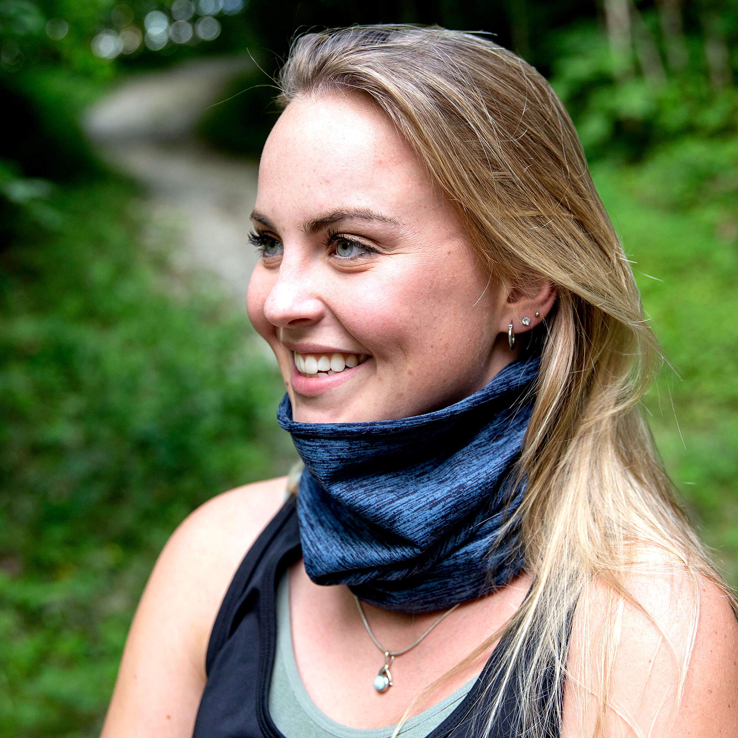 Turtle Fur Stria Totally Tubular Neck Gaiter, UPF 50+, Multifunctional Headwear, 10+ Ways to Wear, Eclipse