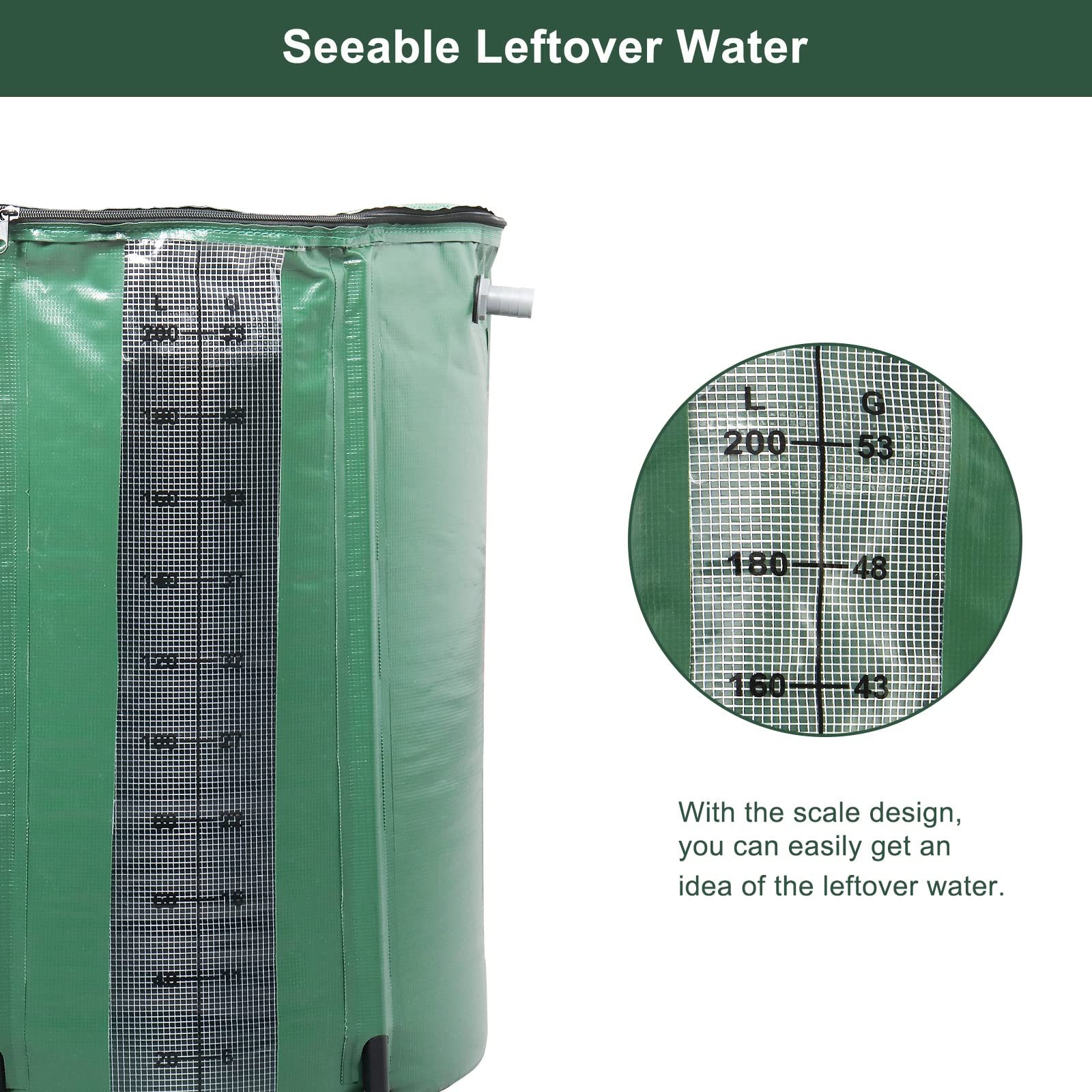 VINGLI Upgraded Rain Barrel, Collapsible Water Tank Storage Container Rain Catcher Barrel with Volume Scale Mark, Downspout Rainwater Collection System with Filter Spigot Overflow Kit-50 Gallon …