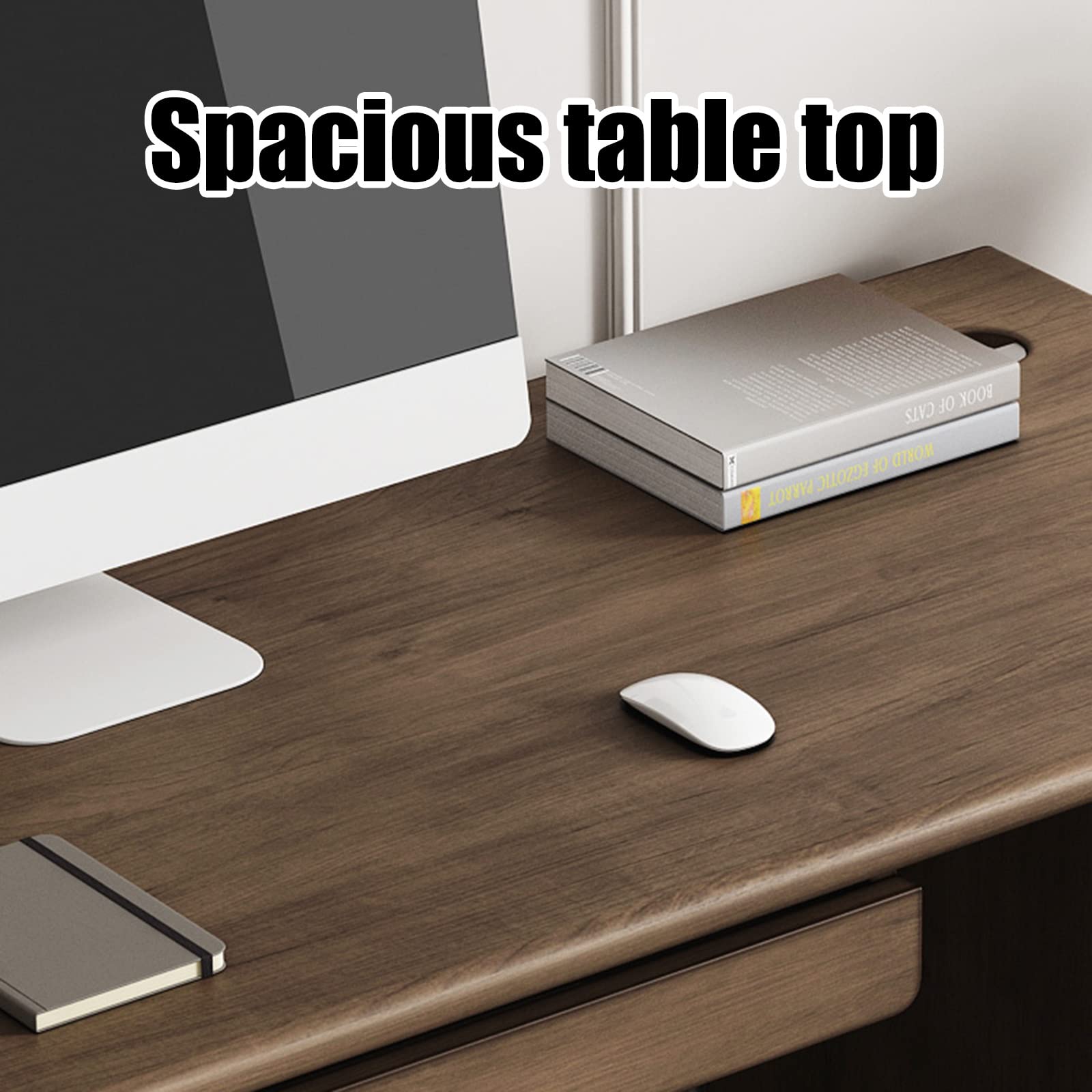Wooden Computer Desk with Keyboard Tray, Small Space L-Shaped Corner Writing Desk, Home & Company Workbench (Size : 140cm)