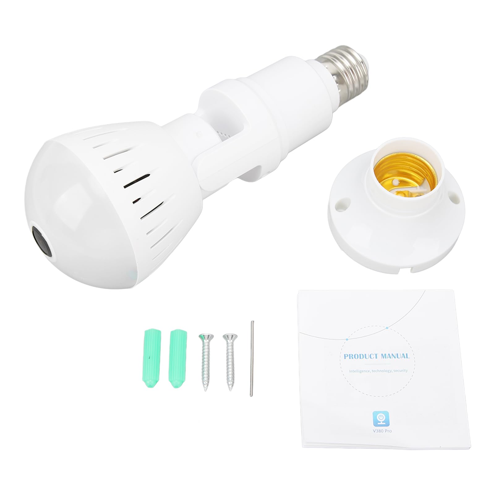 Yoidesu 360 Degree Wireless WiFi Light Bulb Security Camera, HD Night, Mobile Detection, Two Way Call, Easy Installation for V380 Pro