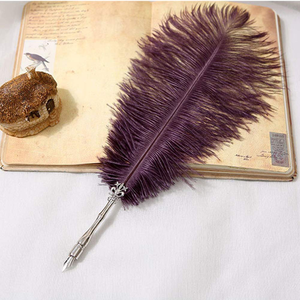 ZZKOKO Calligraphy Pens Set - Quill Pen Set for Beginners, Calligraphy Set Includes Feather Dip Pen, Seal Stamp, 3 Wax Seal Sticks, White Wax, 5 Nibs, Black Ink Bottle
