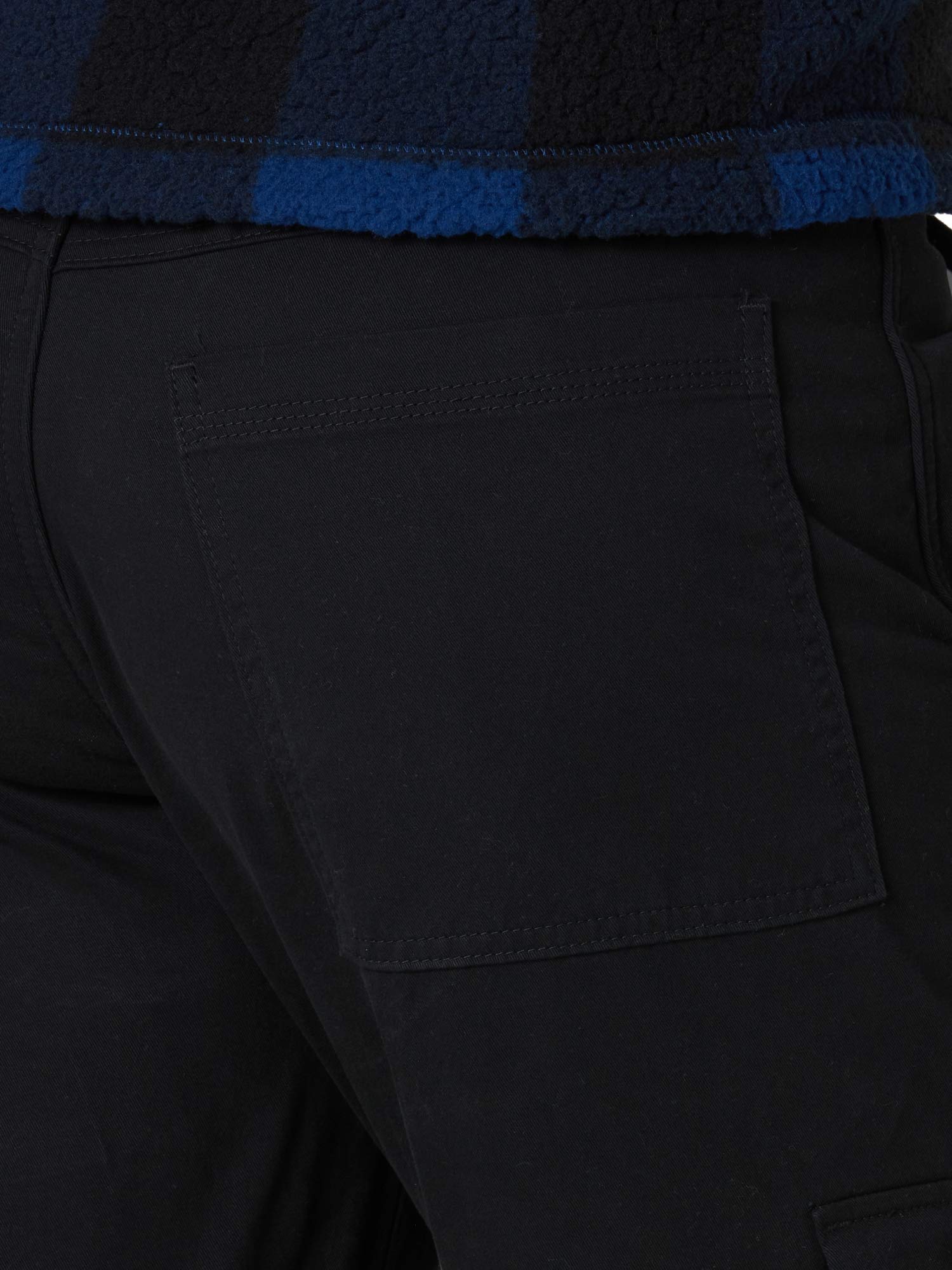 Wrangler Authentics Men's Fleece Lined Cargo Pant, Black Twill, 40W x 32L